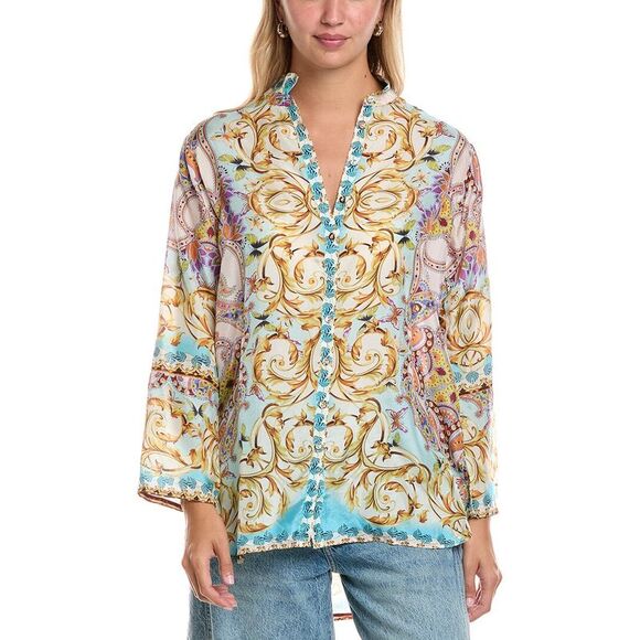 Johnny Was | Tops | Johnny Was Womens Indy Silk Tunic Yellow | Poshmark